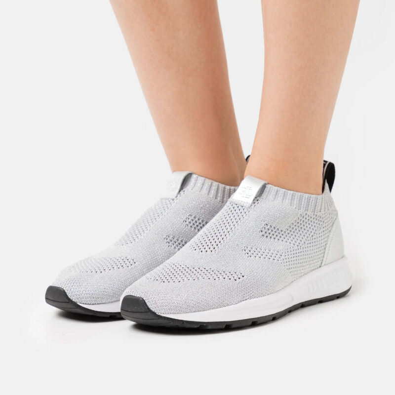 Lauren Ralph Lauren Kacie Sneakers Slip On Metallic Silver - Brands4less