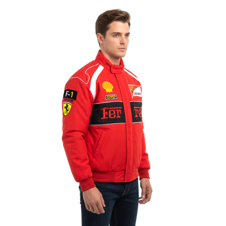 Ferrari Racing Team Red Bomber Jacket – Premium F1 Motorsport Style ...